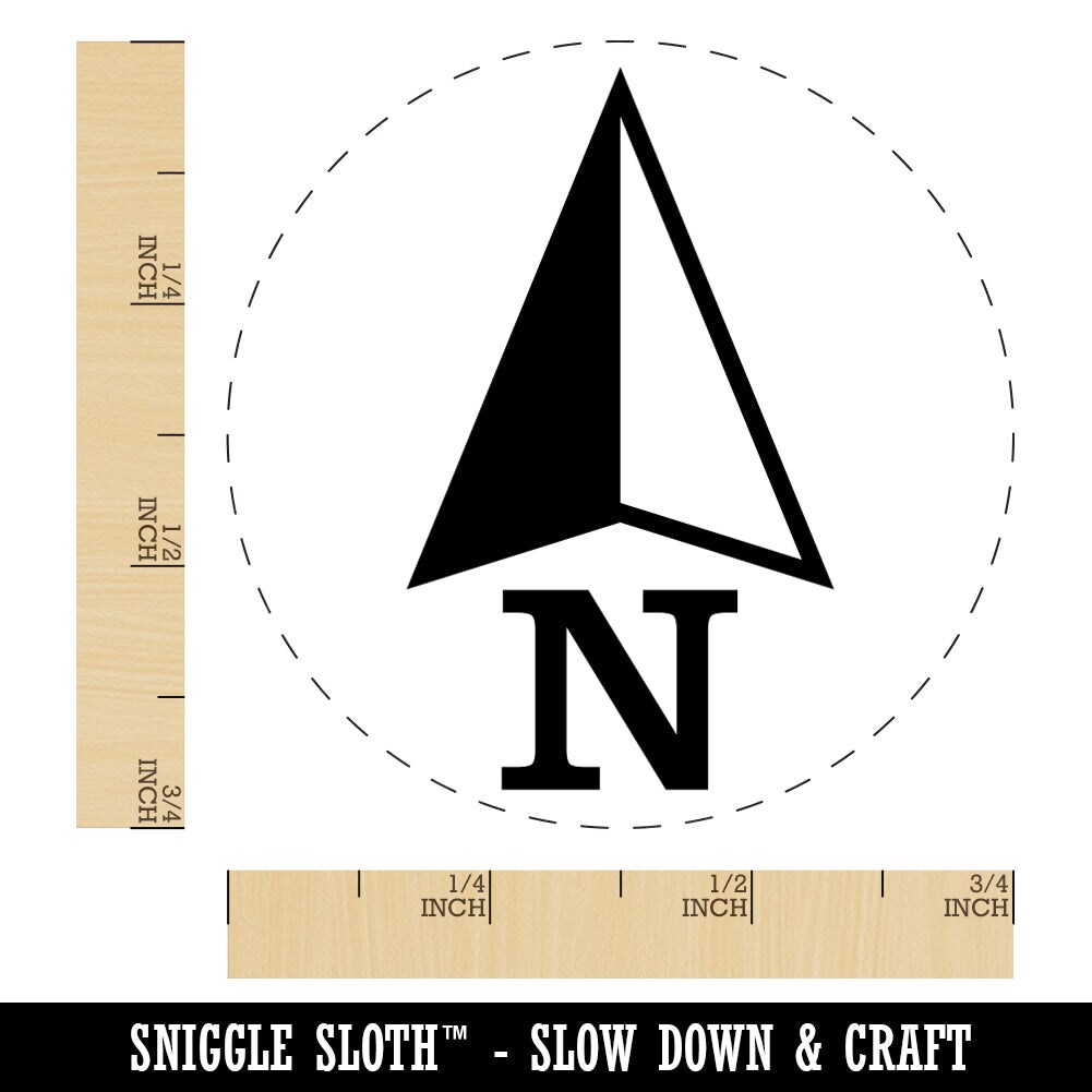 Compass Arrow Direction Due North Rubber Stamp for Stamping Crafting ...
