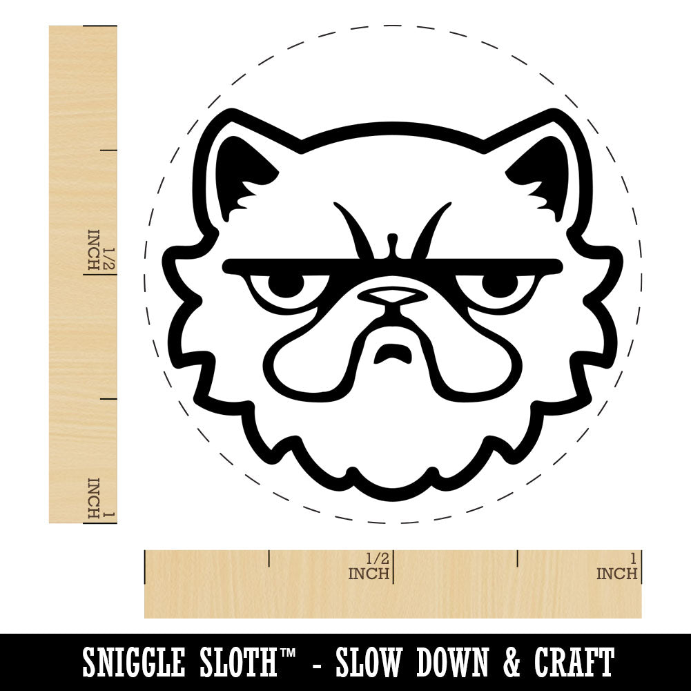 Grumpy Persian Cat Face Rubber Stamp for Stamping Crafting Planners ...