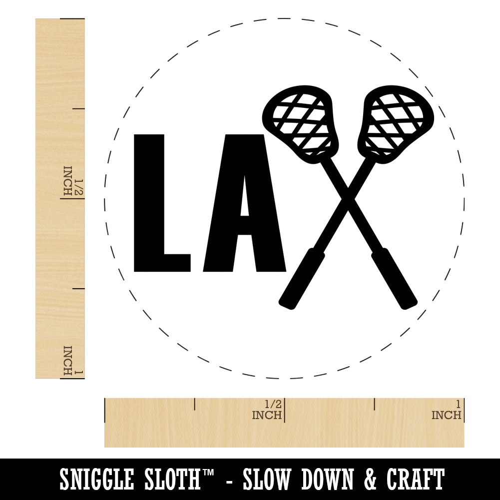 LAX Lacrosse Crossed Sticks Rubber Stamp for Stamping Crafting Planners ...