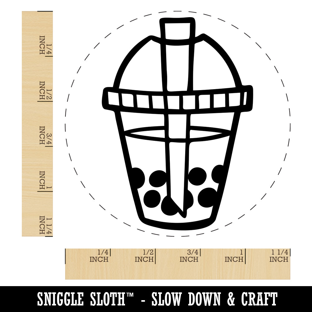 Yummy Bubble Tea Boba Milk Dessert Drink Rubber Stamp for Stamping ...