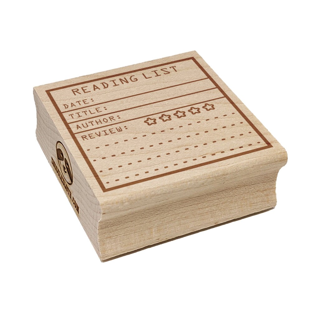 Reading List Journaling Framework Block Square Rubber Stamp for ...