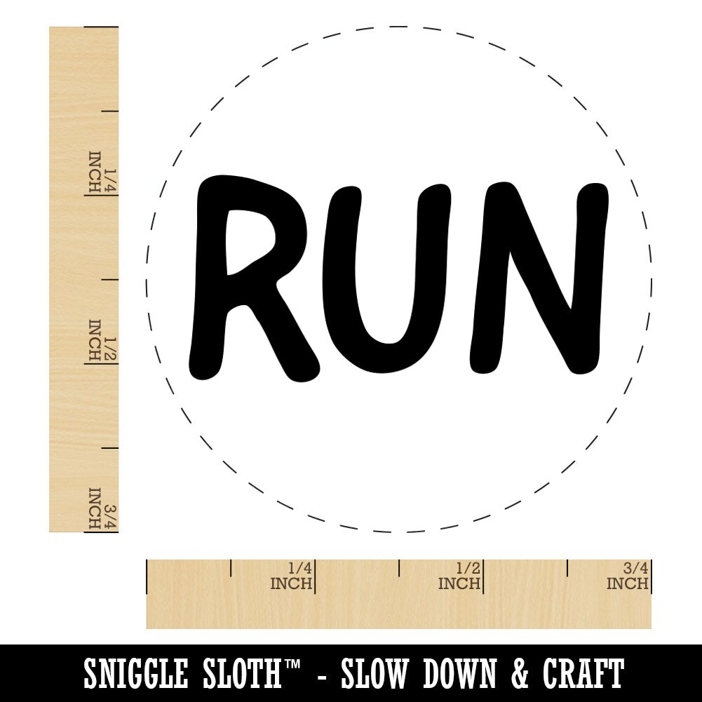 Run Jog Marathon Fun Text Rubber Stamp for Stamping Crafting Planners ...