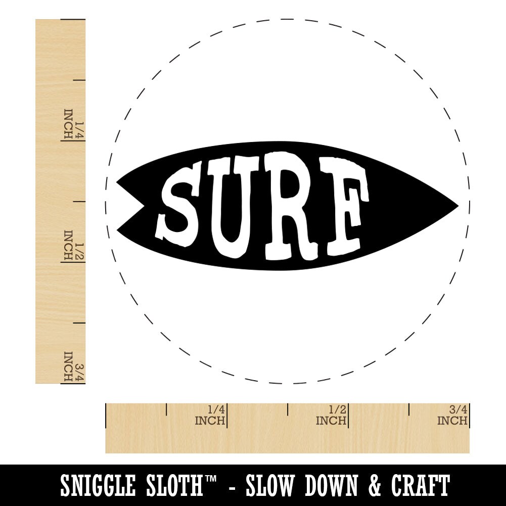Surfing Surfboard Fun Text Rubber Stamp for Stamping Crafting Planners ...