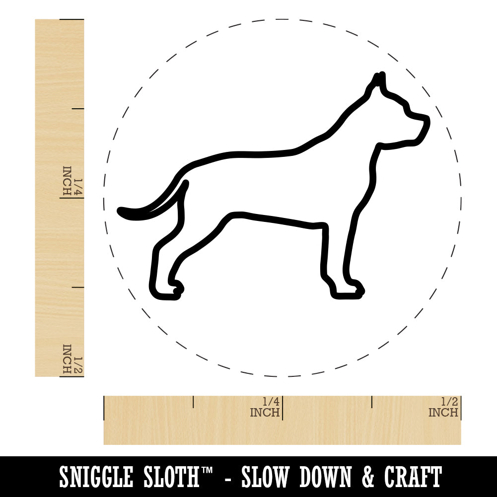 American Staffordshire Terrier Amstaff Dog Outline Rubber Stamp for ...