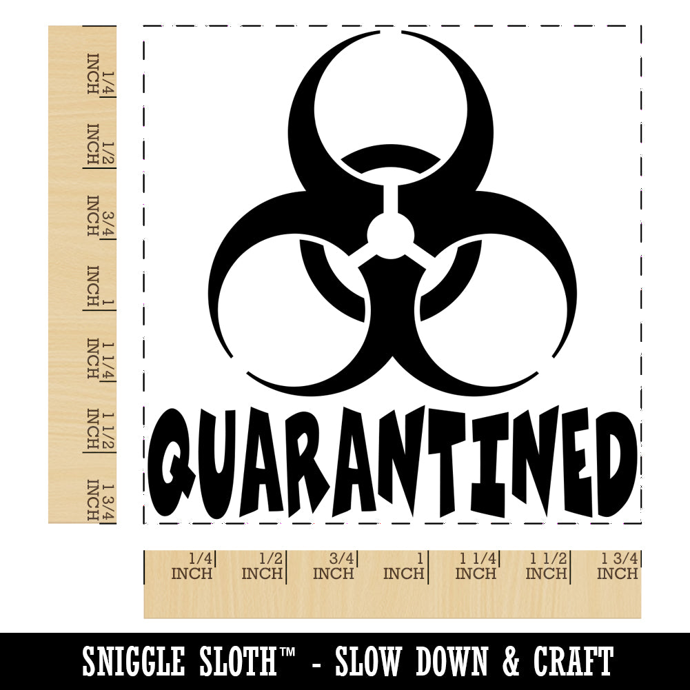 Quarantined Biohazard Symbol Square Rubber Stamp for Stamping Crafting ...