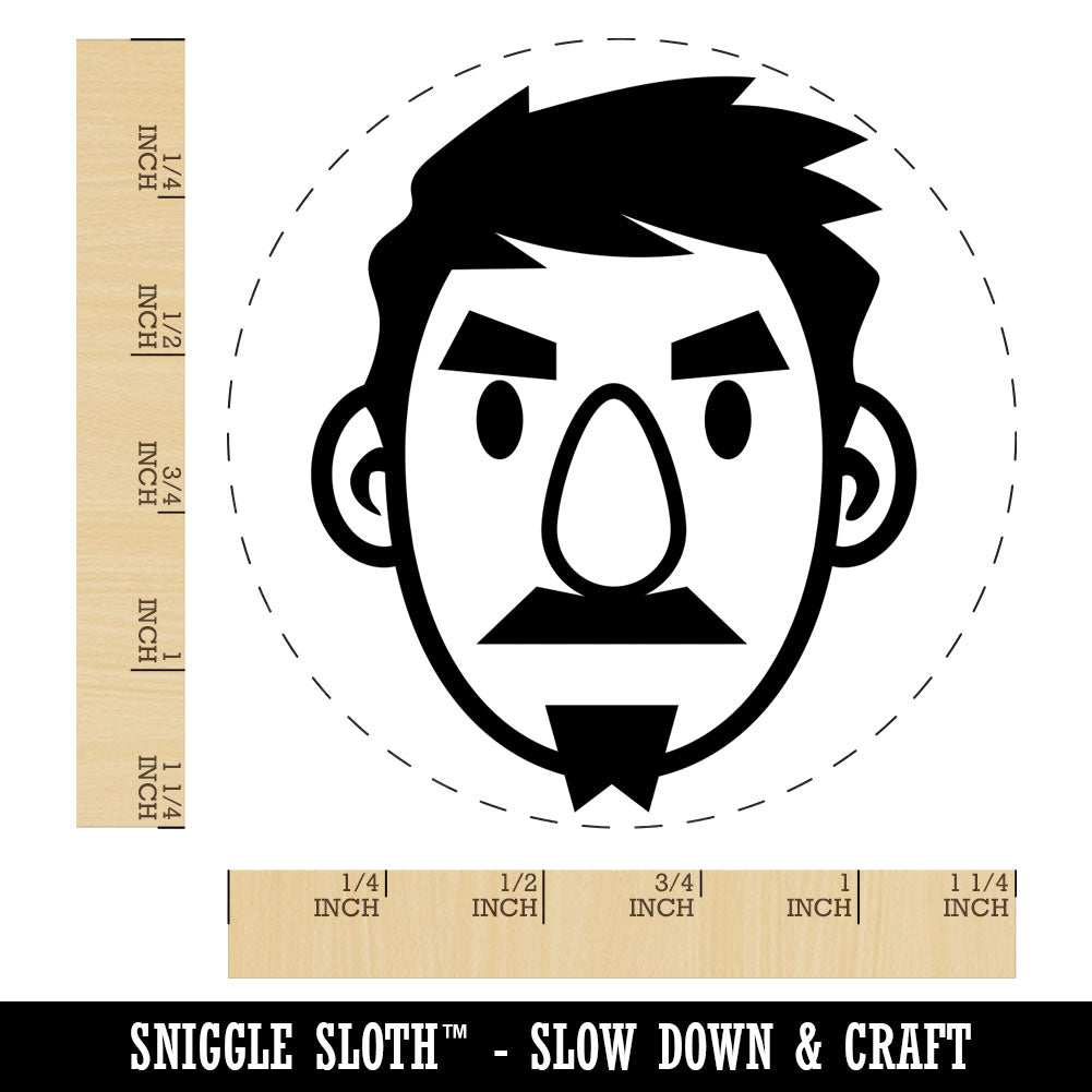 Human Male Character Face Rubber Stamp for Stamping Crafting Planners ...