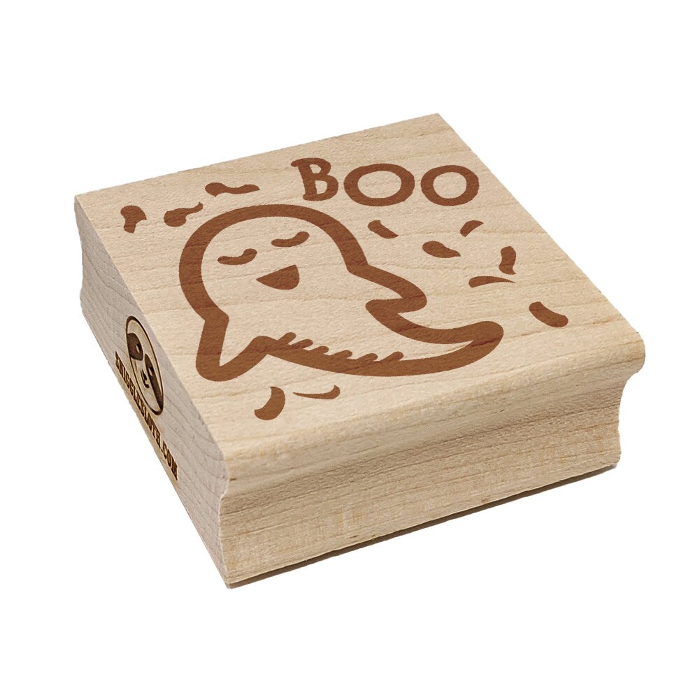 Sweet Ghost Boo Halloween Square Rubber Stamp for Stamping Crafting ...