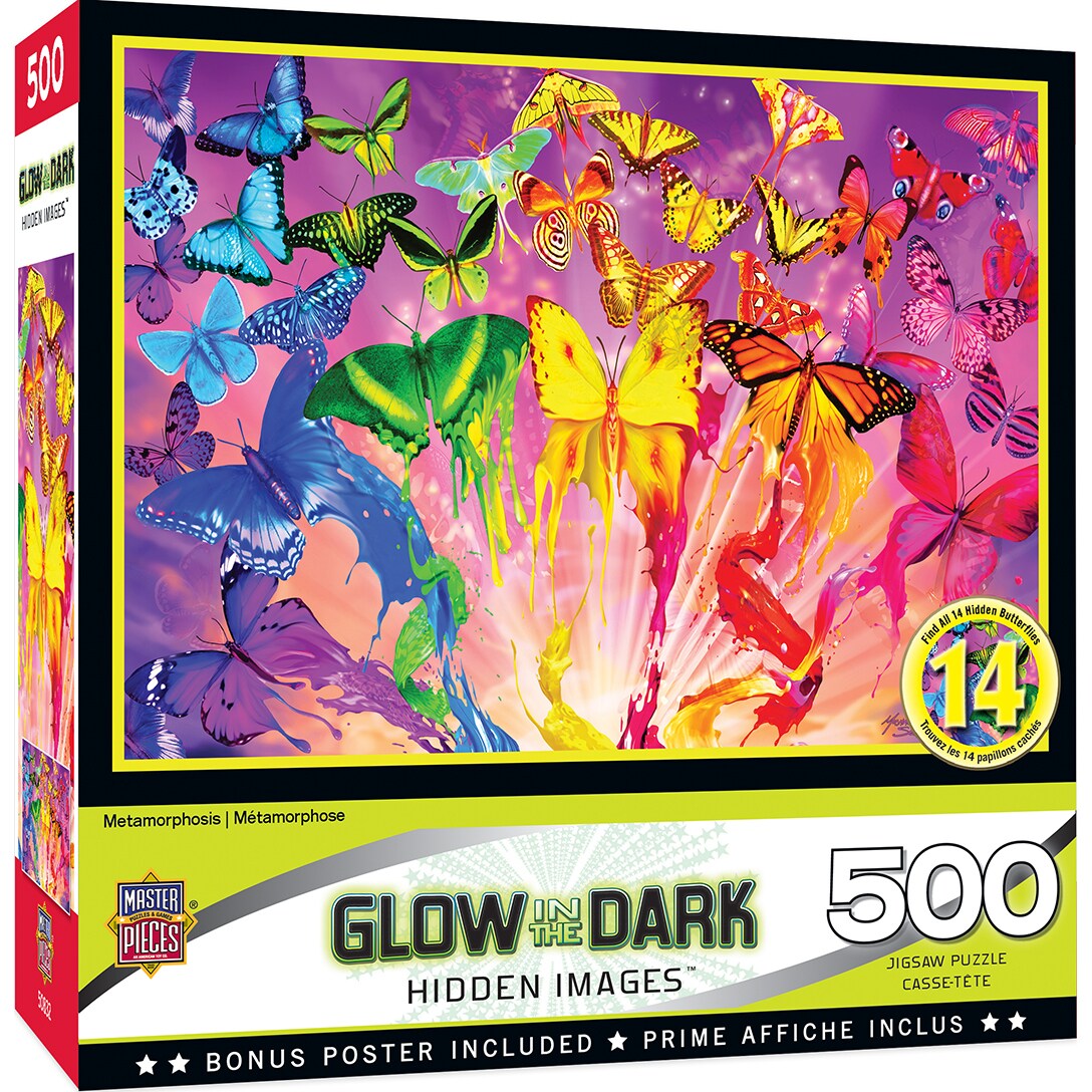 Masterpieces 500 Piece Glow in the Dark Puzzle - Metamorphosis - 15"x21 ...