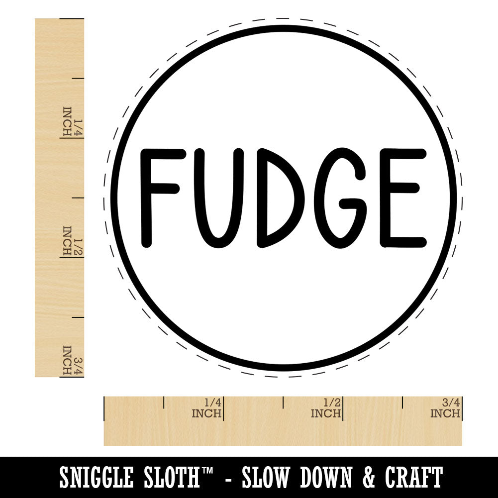 Fudge Flavor Scent Rounded Text Rubber Stamp for Stamping Crafting ...