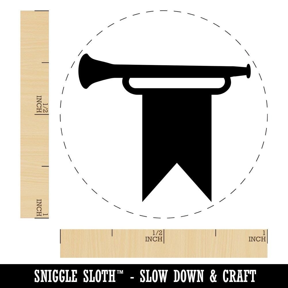 Trumpet and Banner Royal Medieval Rubber Stamp for Stamping Crafting ...