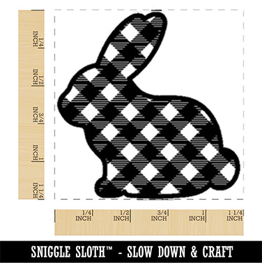 Bunny Side Profile Pattern Plaid Easter Square Rubber Stamp for ...