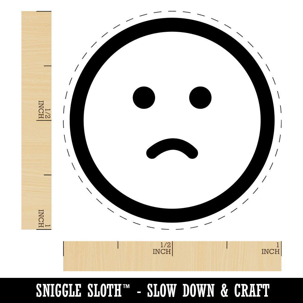 Sad Frown Face Emoticon Rubber Stamp for Stamping Crafting Planners ...