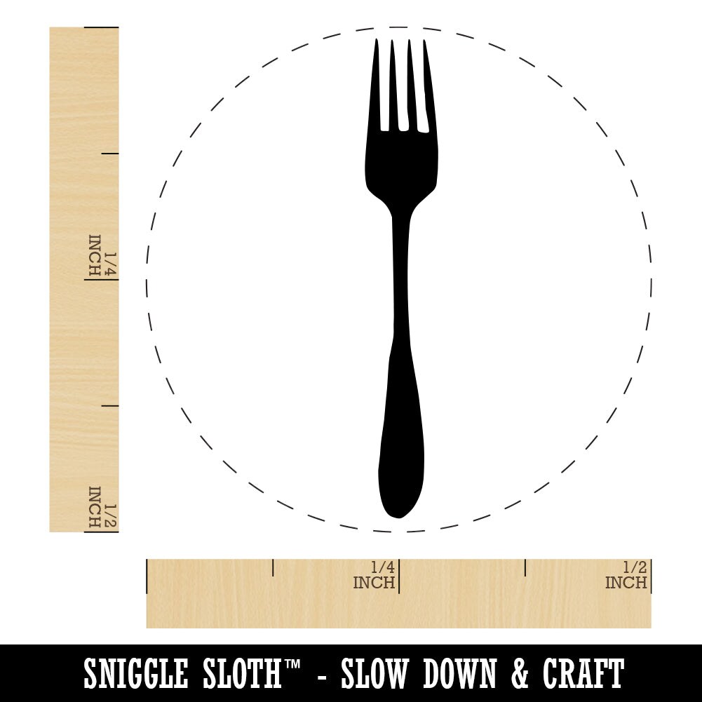 Fork Solid Utensil Eating Sketch Rubber Stamp for Stamping Crafting ...