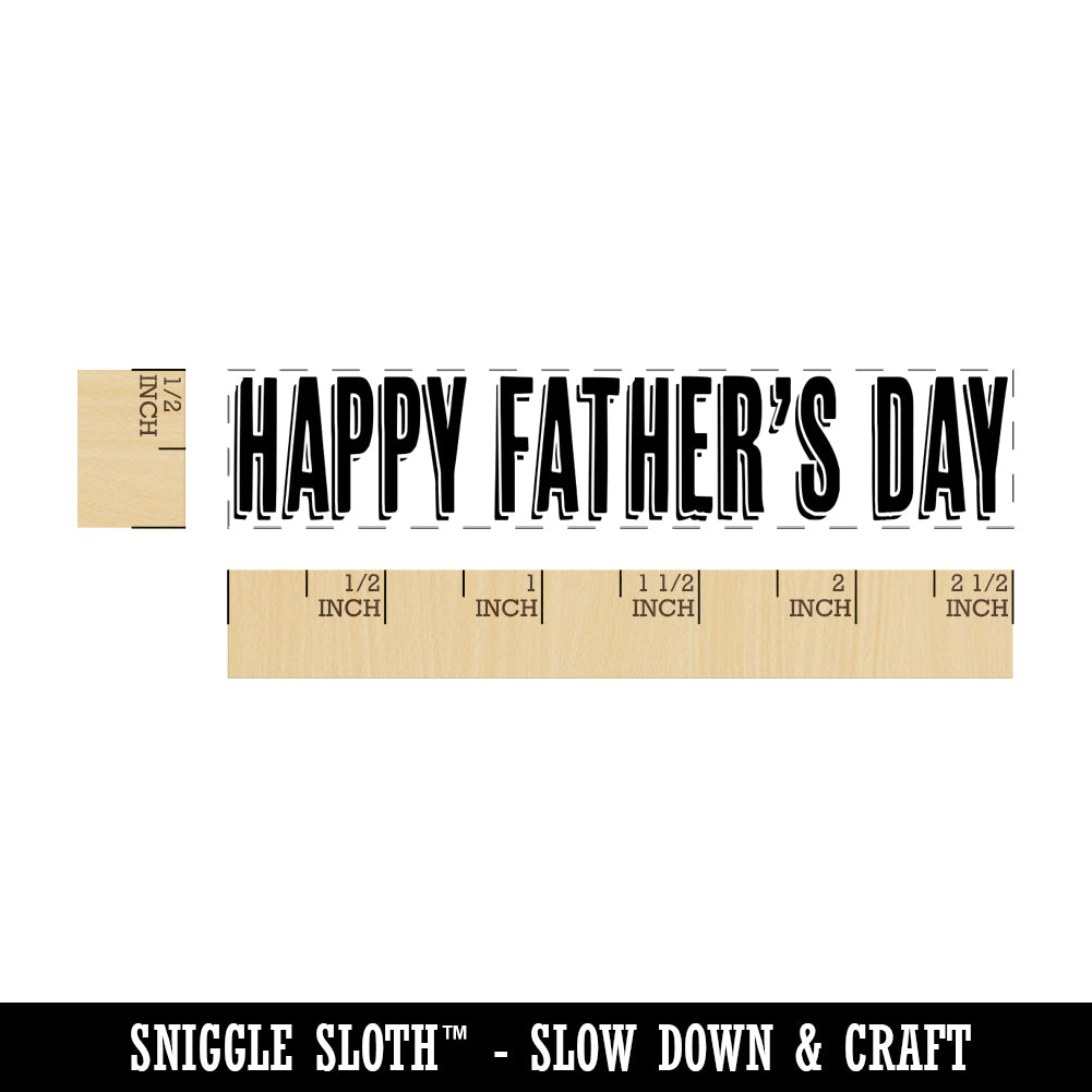 Happy Father's Day Drop Shadow Rectangle Rubber Stamp for Stamping ...