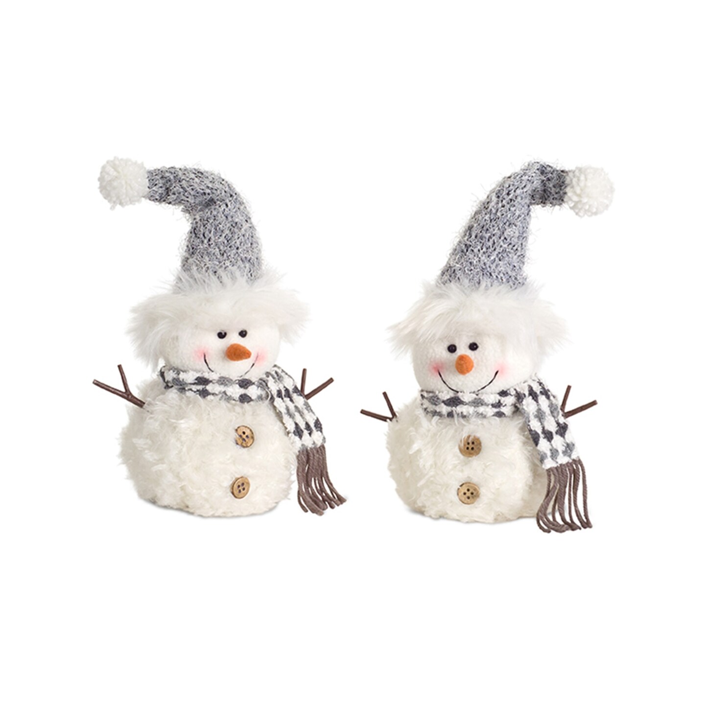 Melrose Set of 4 Cloudy Snowman with Scarf Christmas Plush Figures 13 ...