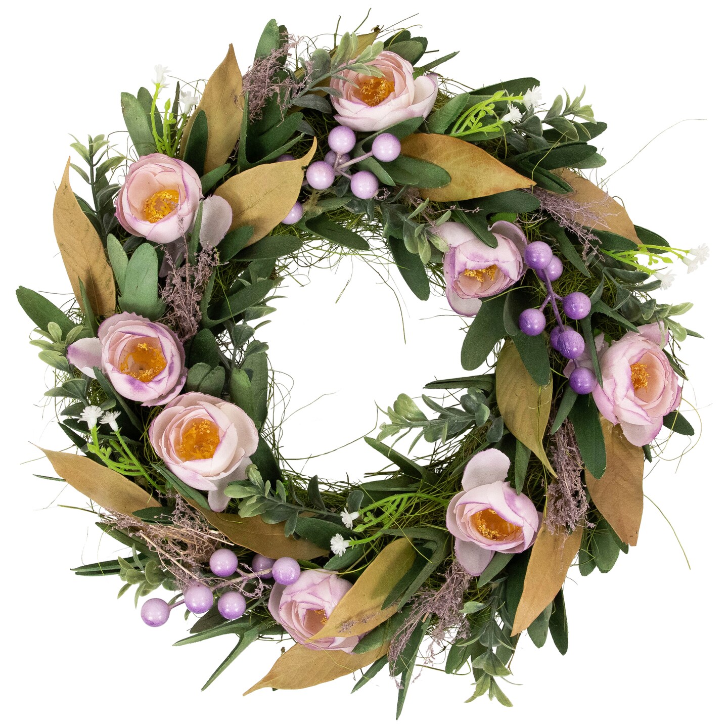Northlight Artificial Mixed Floral and Greenery Spring Wreath - 13 ...