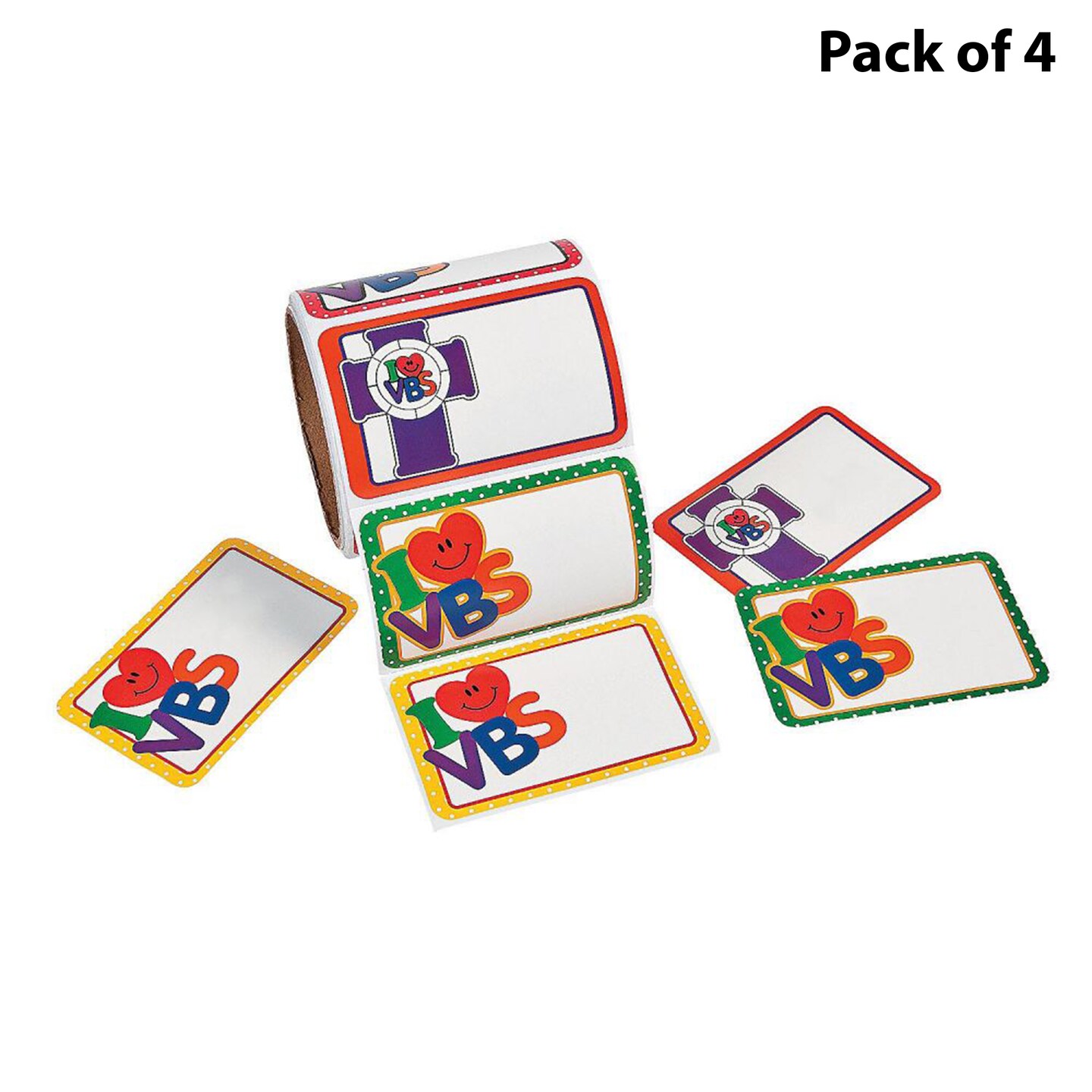 High Quality I Love VBS" Name Tag Stickers Roll - 100 Count Roll | MINA ...