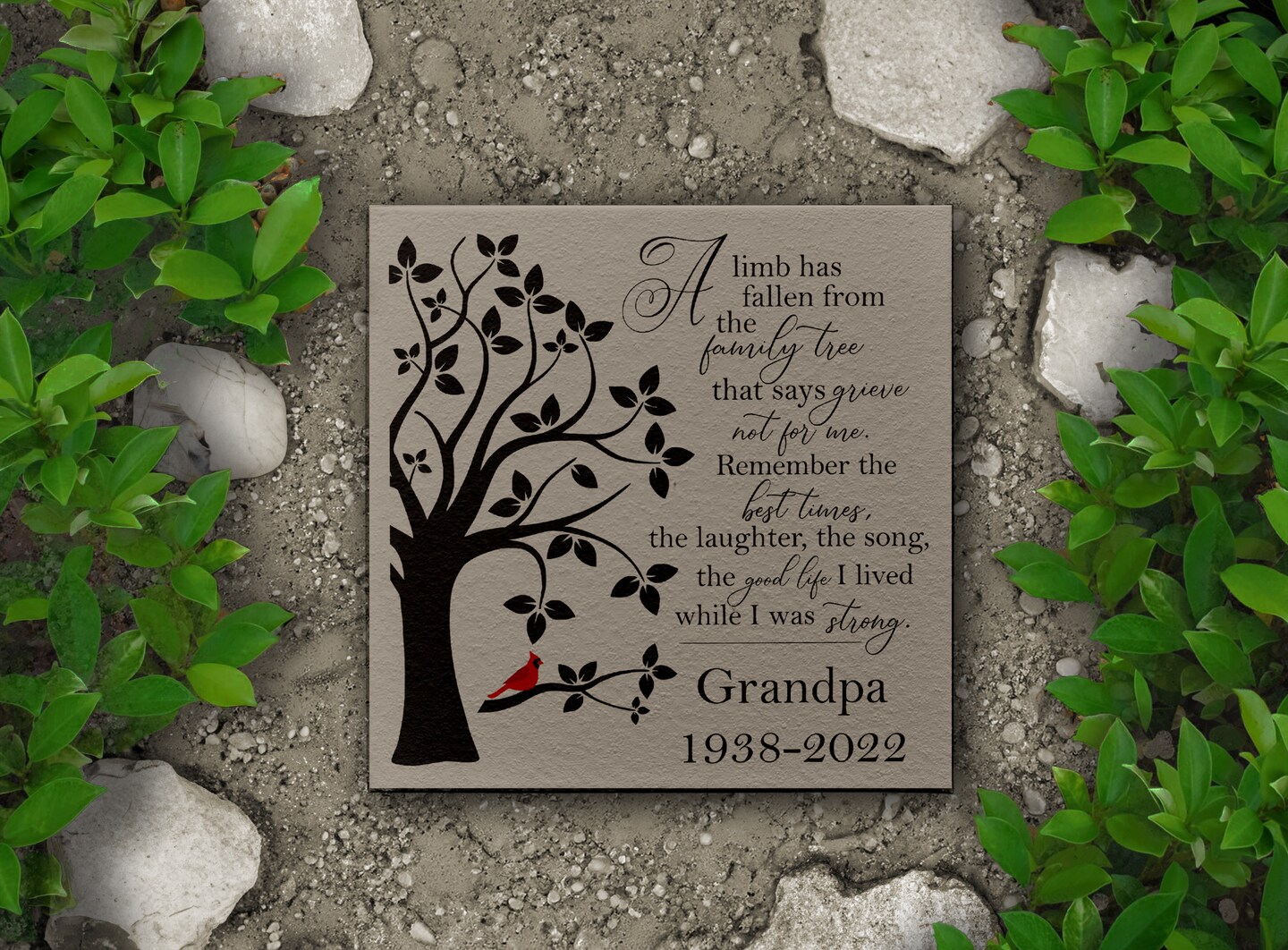 Sympathy Grief Gifts, Memorial Garden Stone "A Limb Has Fallen From The ...