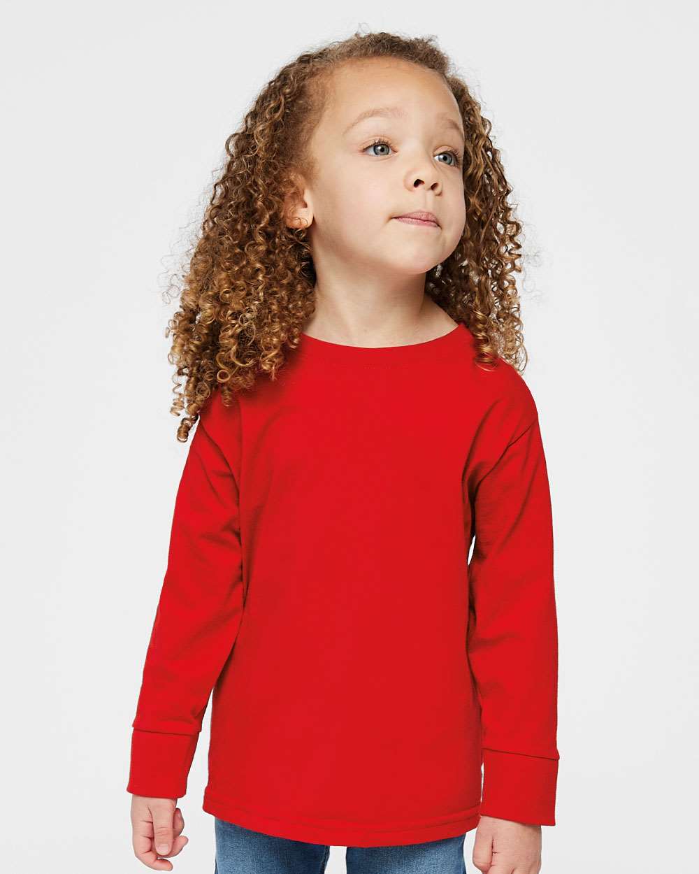 Rabbit Skins® Toddler Fine Jersey Crewneck Long Sleeve Tee - 3302, Size ...