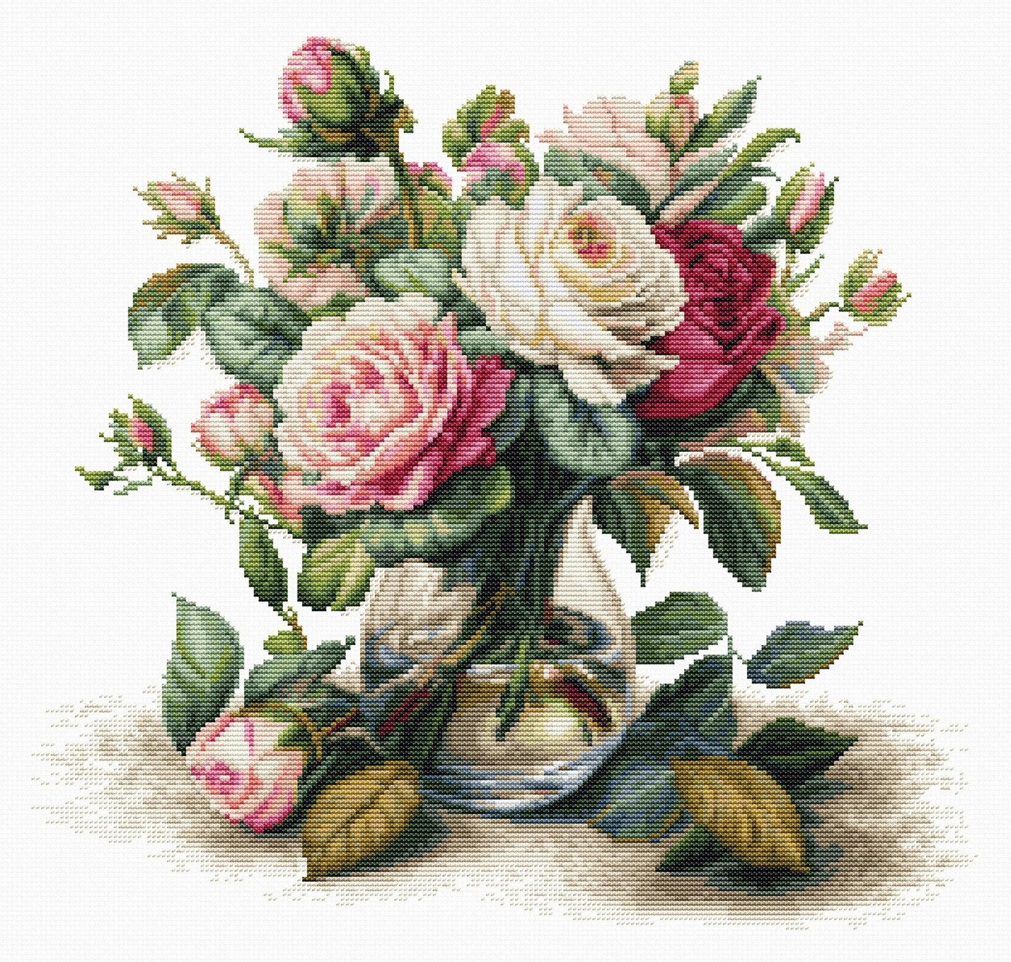 Vase with Roses B7026L Counted Cross-Stitch Kit | Michaels