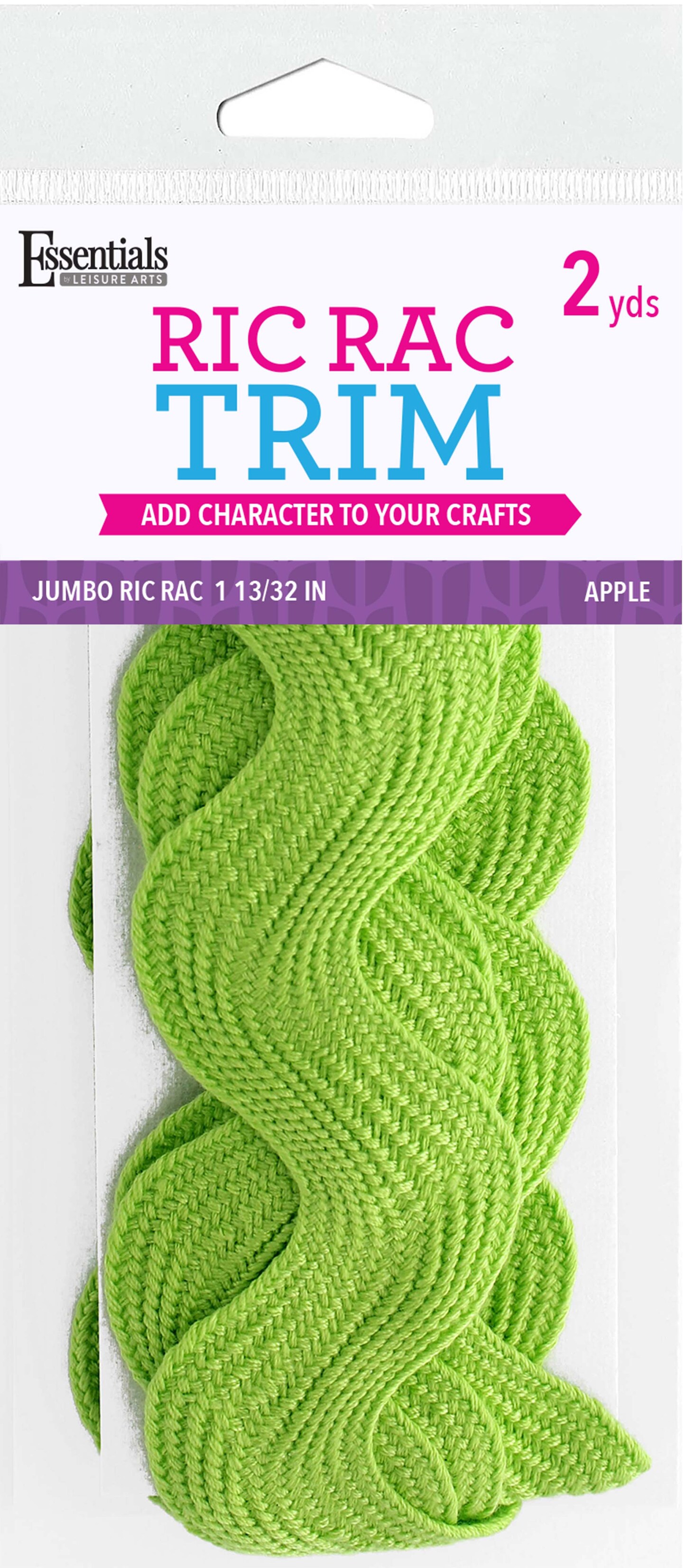 Essentials By Leisure Arts Ric Rac Jumbo 1 13/32" 2 yards Apple - rick ...