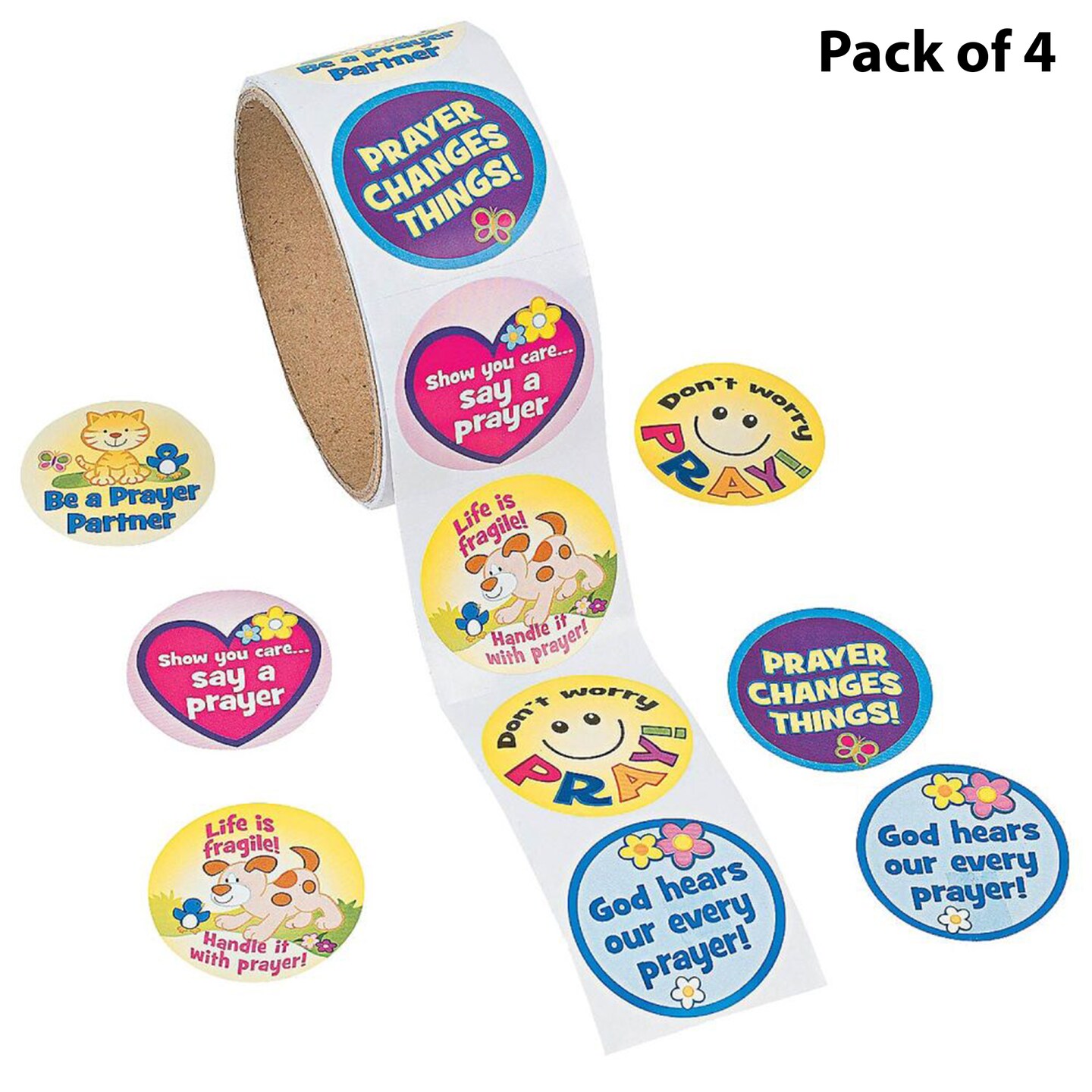 Religious Prayer Stickers Roll - 100 Count 11/2 inches. 100 stickers ...