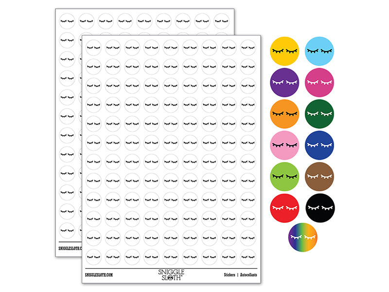 Closed Eyes Sleeping Eyelashes Pair 200+ 0.50" Round Stickers | Michaels