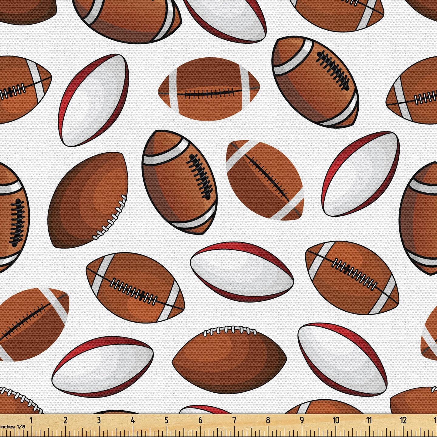 Ambesonne American Football Fabric by the Yard, Classic Design Rugby ...