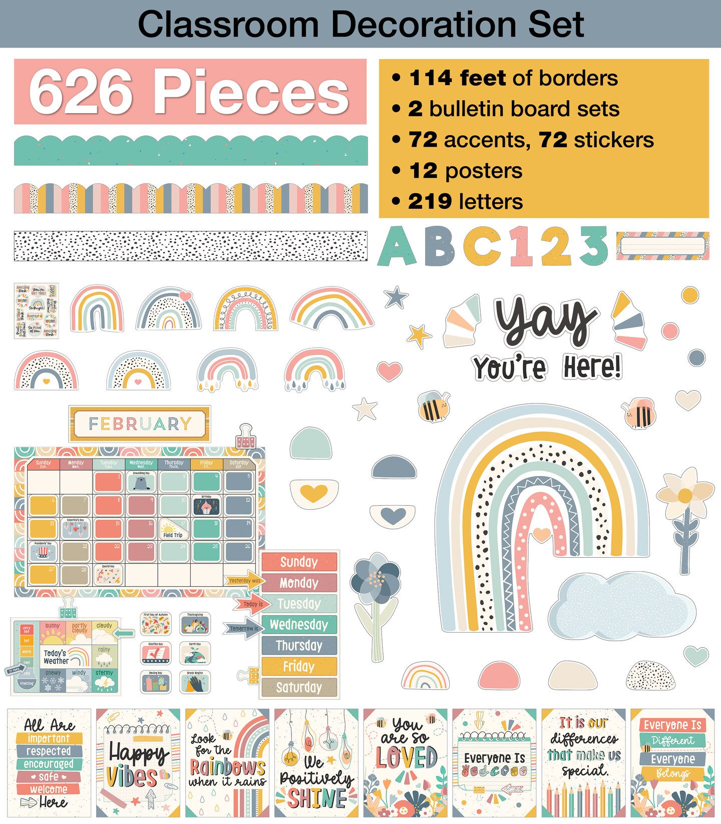 Carson Dellosa 626 Pc. We Belong Classroom Decor Bundle, Bulletin Board ...