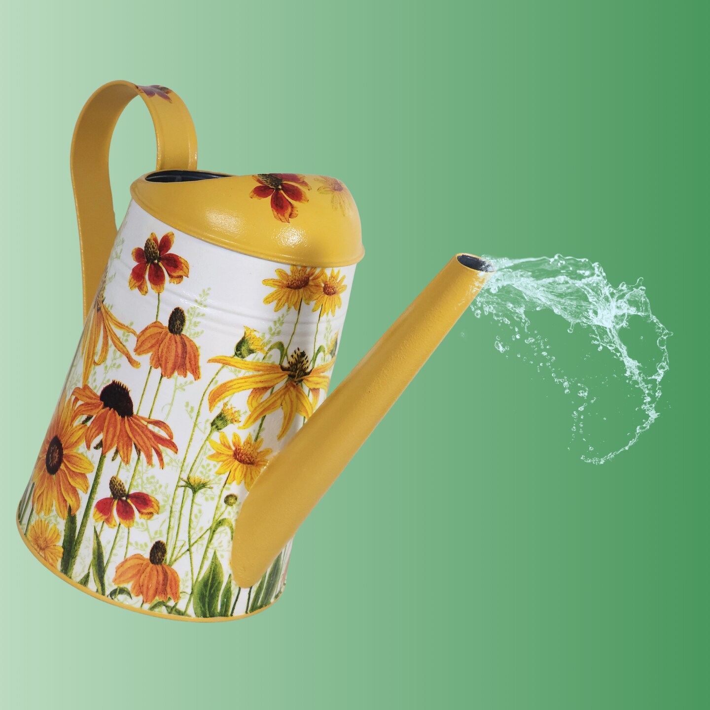 SUNNY WILD BLOOMS Decoupage Classic Watering Can | Wide Spout Indoor ...