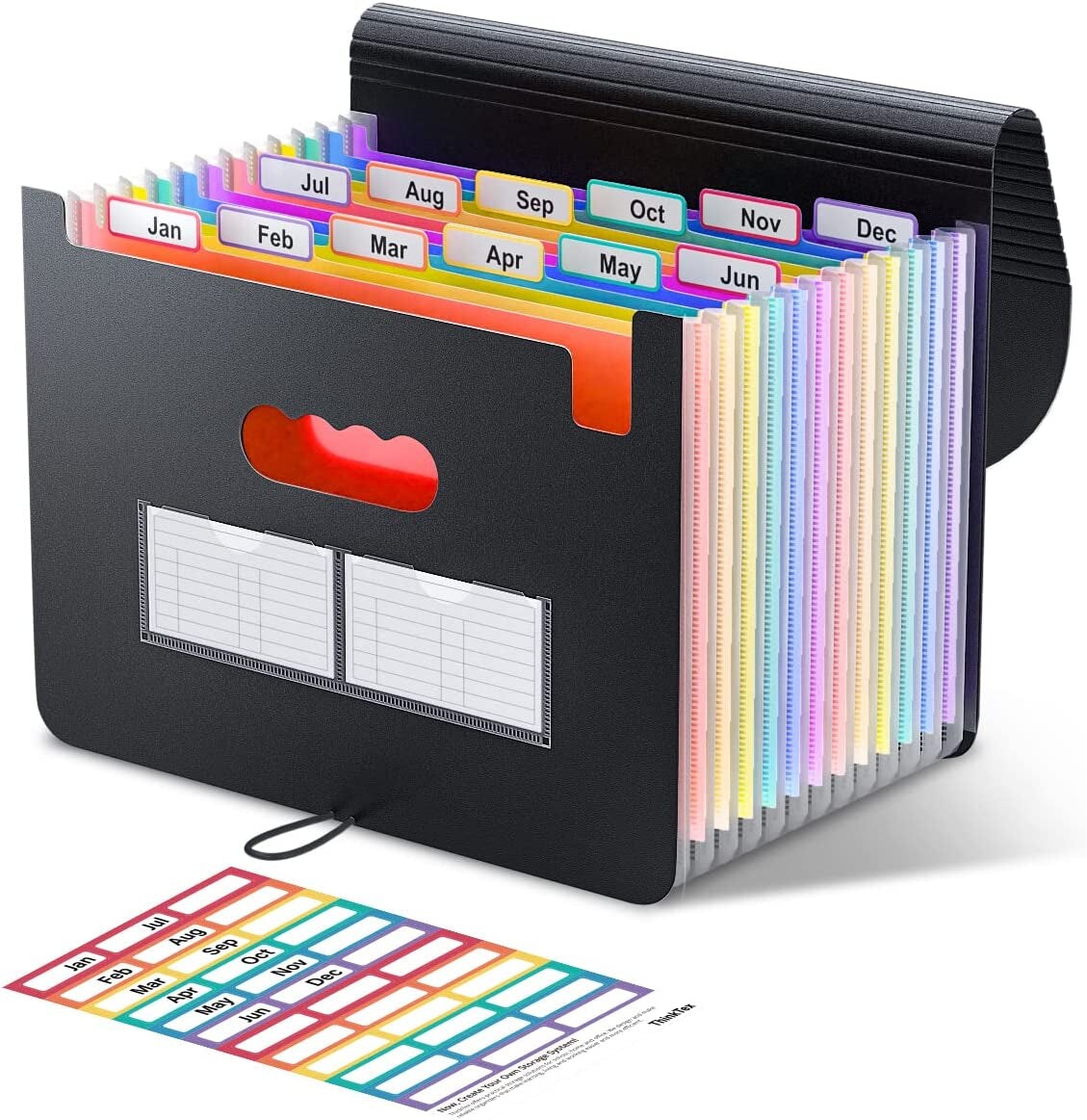 Thinktex Accordian File Organizer, 12 Pockets Expanding File Folders ...