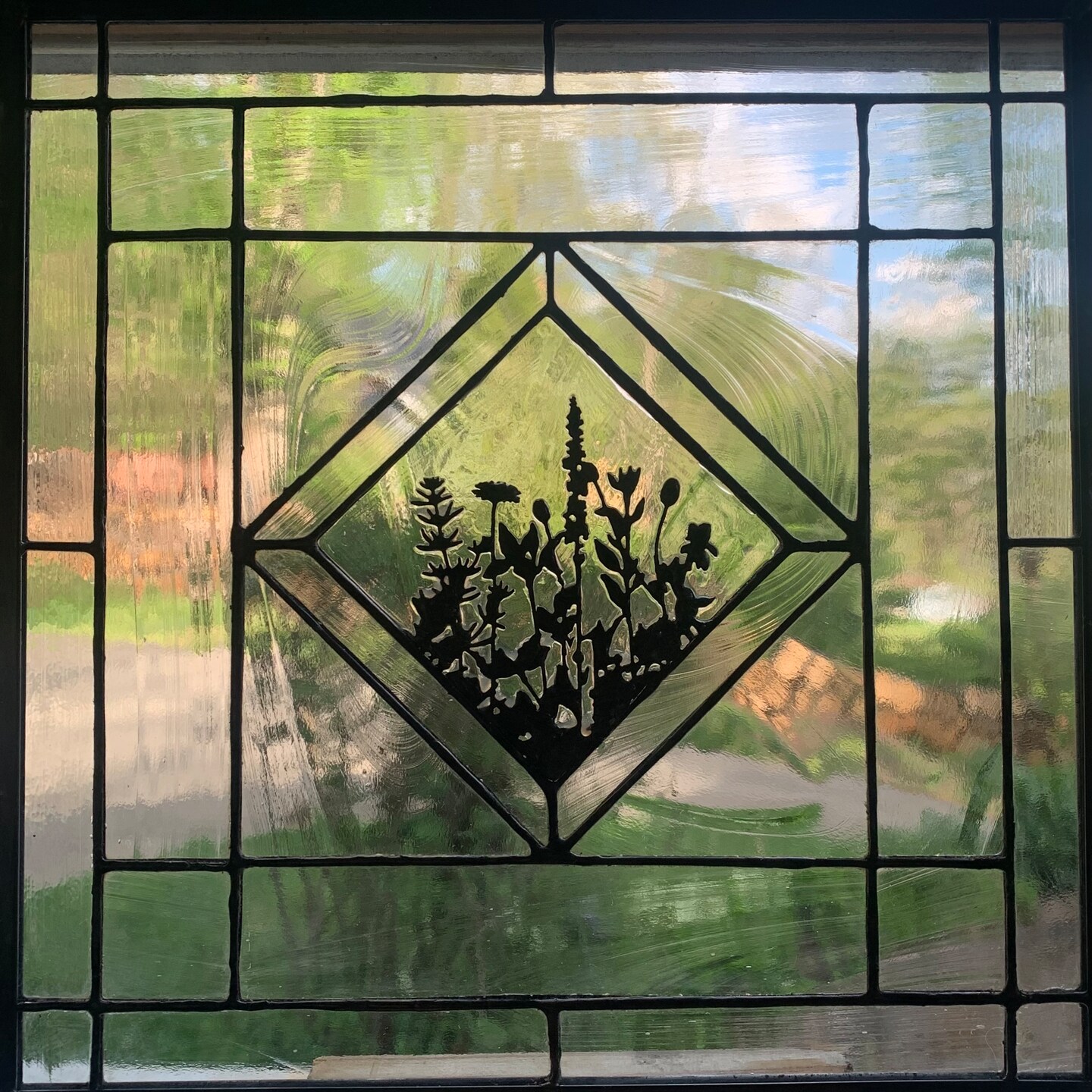 Art Glass Window Panel with Wildflower center | MakerPlace by Michaels