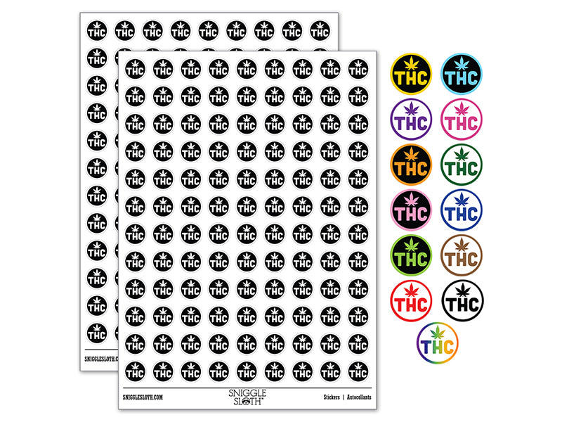 THC Marijuana Leaf Circle 200+ 0.50" Round Stickers | Michaels