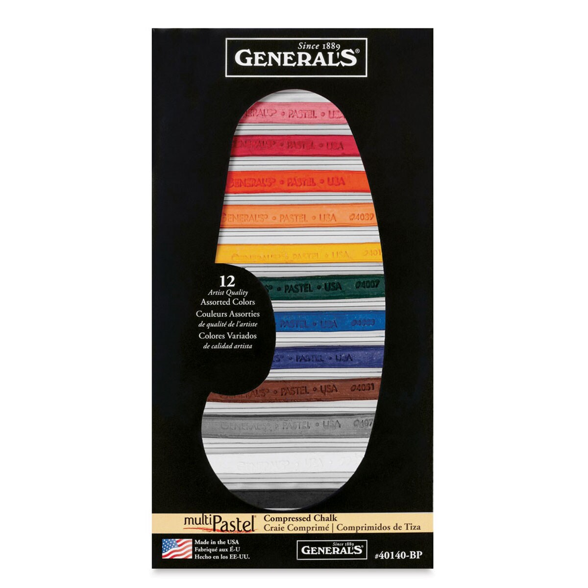 General's MultiPastel Compressed Chalk Set - Assorted Colors, Set of 12 ...