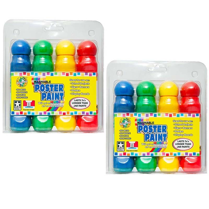 Washable Poster Paint Markers, Assorted Colors, 4 Per Pack, 2 Packs ...