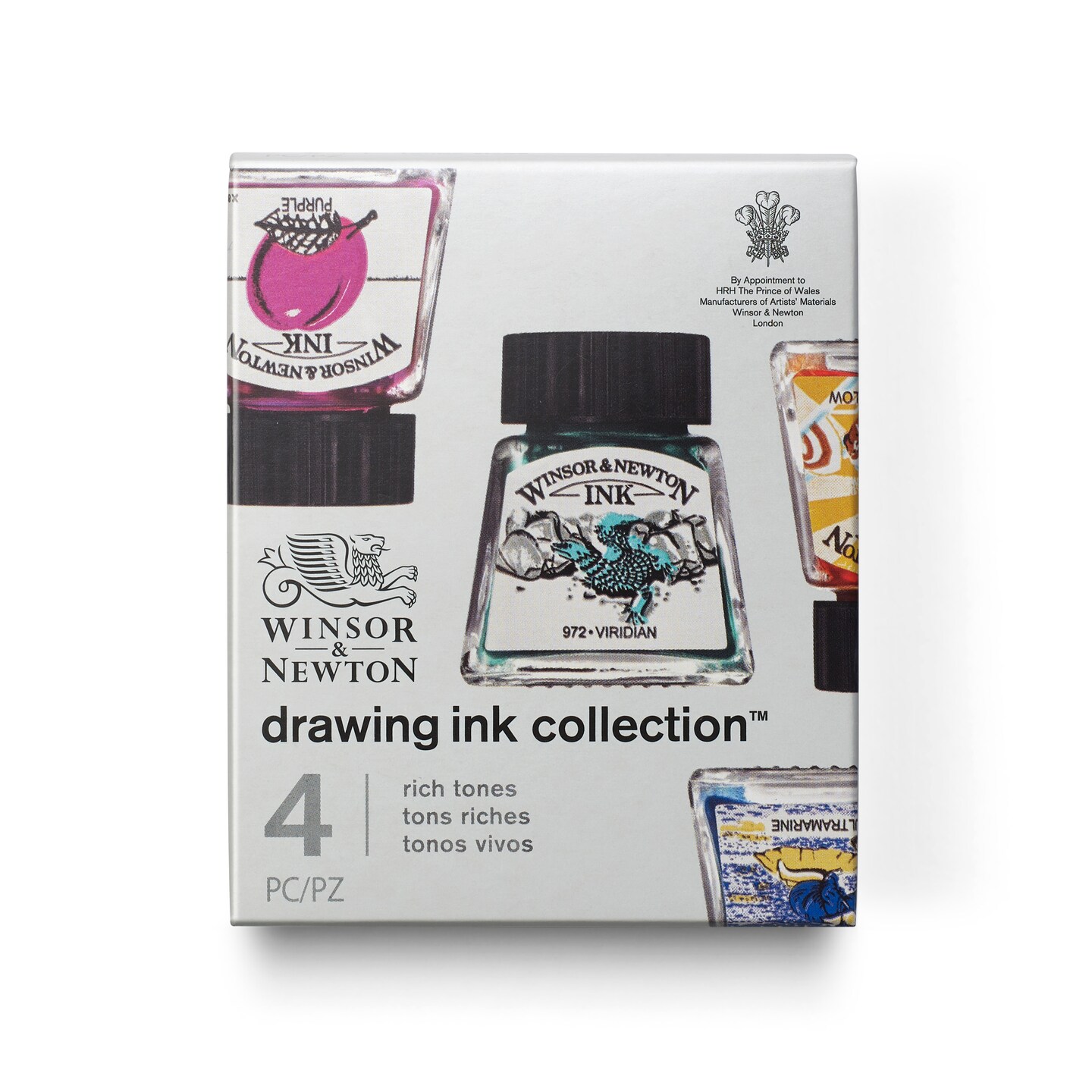 Winsor & Newton Drawing Ink Set, Rich Tones, 4-Colors | Michaels