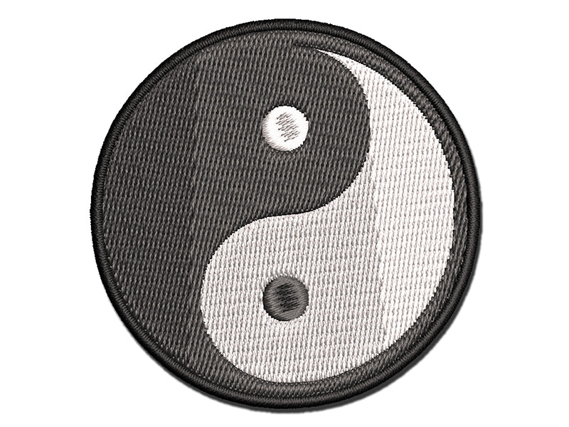 Yin and Yang Symbol Multi-Color Embroidered Iron-On or Hook & Loop ...