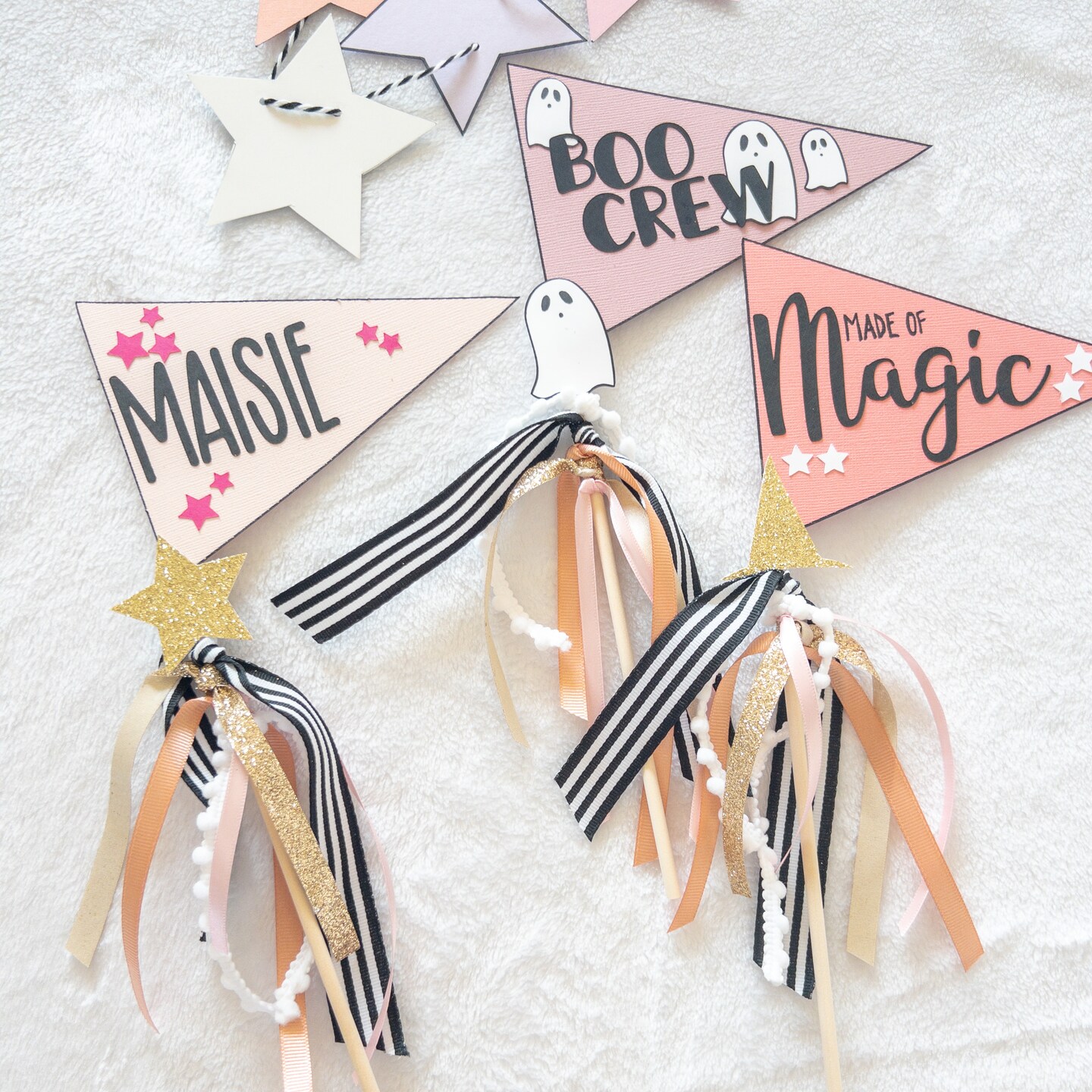 Halloween Boo Basket Filler, Pennant Party Flag, Photo Prop, Cake ...