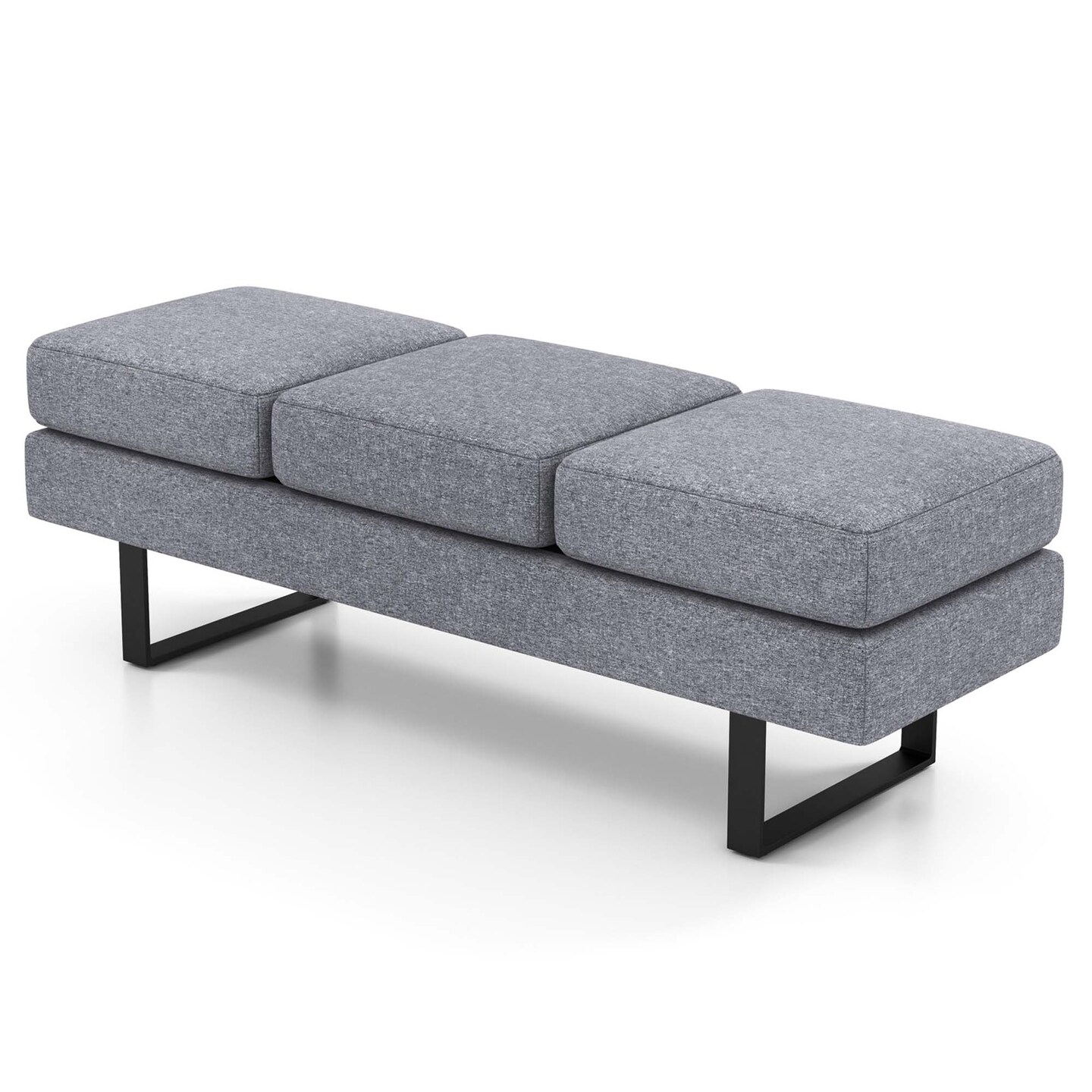 Costway Waiting Room Bench Seating with Metal Frame Leg Upholstered ...