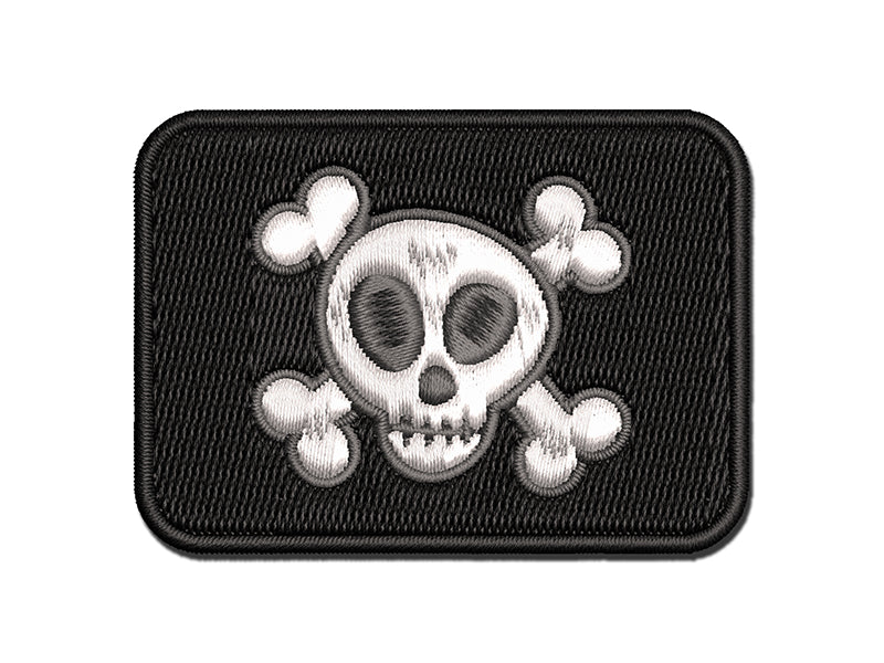 Skull and Crossbones Doodle Multi-Color Embroidered Iron-On or Hook ...