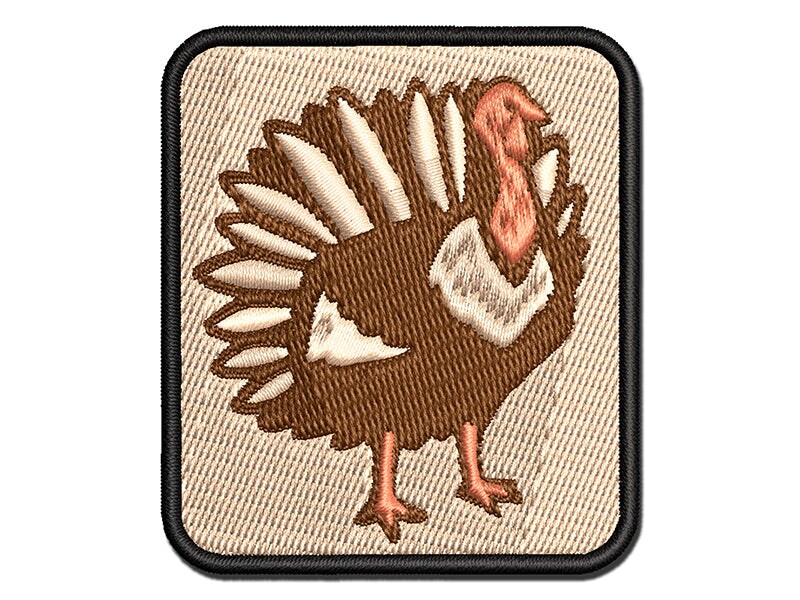 Proud Standing Turkey Multi-Color Embroidered Iron-On or Hook & Loop ...
