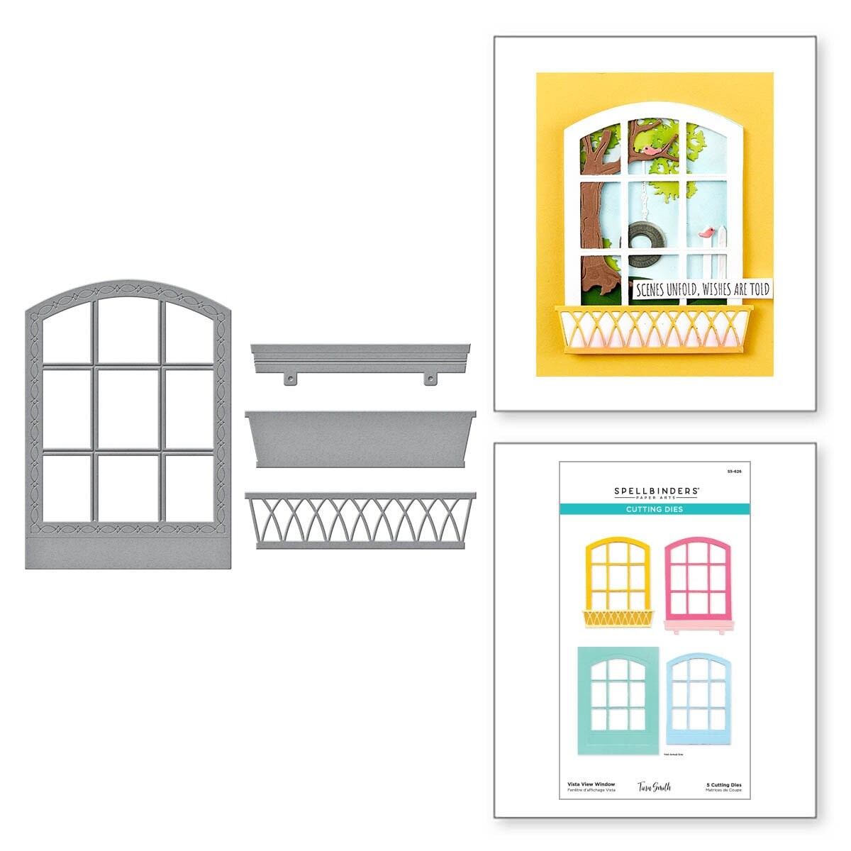 Spellbinders Etched Dies By Tina Smith-Vista View Window, Windows With ...