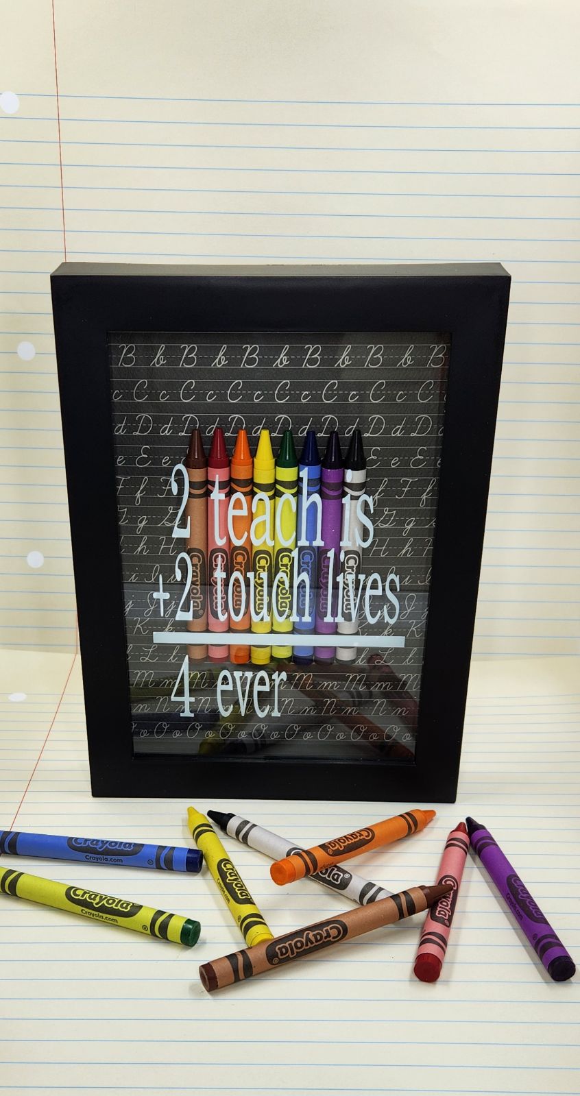 2 Teach is 2 Touch Lives 4 Ever Shadow Box, 5" x 7", Shelf Decor, Table Decor, Teacher ...