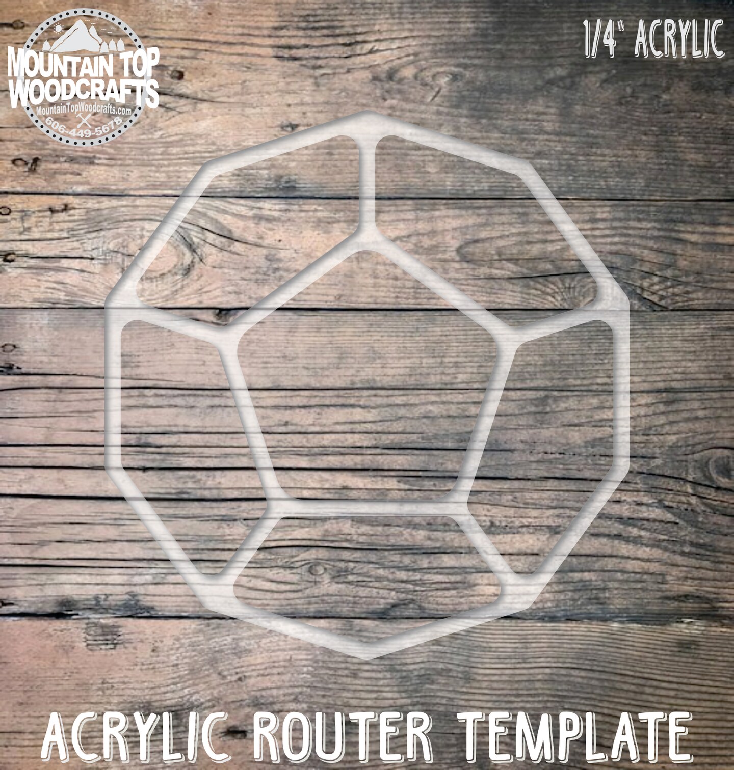 10 Sided Decagon Tray Plate ~ Acrylic Inlay Wood Router Template ...