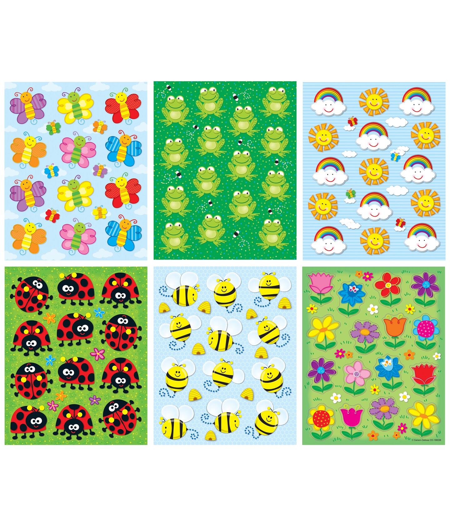 Carson Dellosa 492 Spring & Summer Seasonal Stickers for Kids, 36 ...