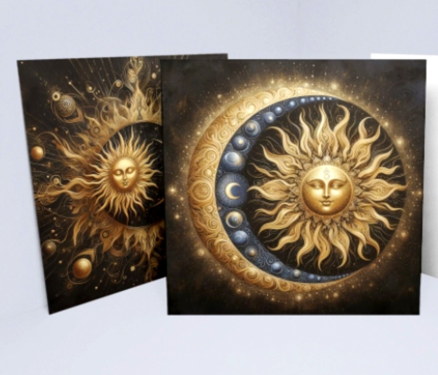 Matched Set of 3 Cards, Sun and Moon Cards, Thank You Cards, Invitation ...