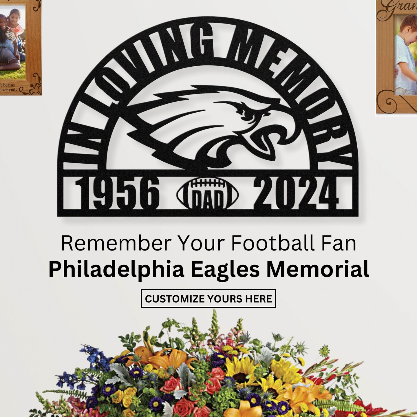 Personalized Philadelphia Eagles Football Memorial: A Sympathy Gift for ...