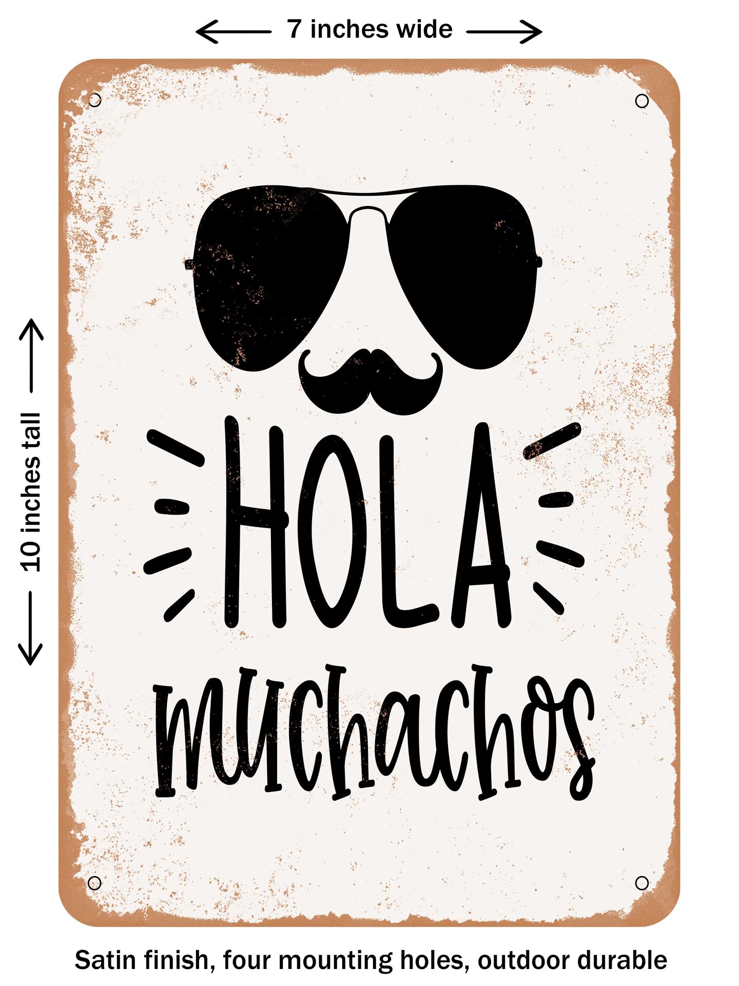 DECORATIVE METAL SIGN - Hola Muchachos - Vintage Rusty Look | Michaels