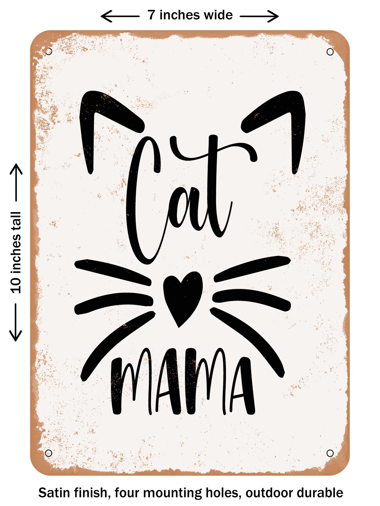 DECORATIVE METAL SIGN - Cat Mama - Vintage Rusty Look | Michaels