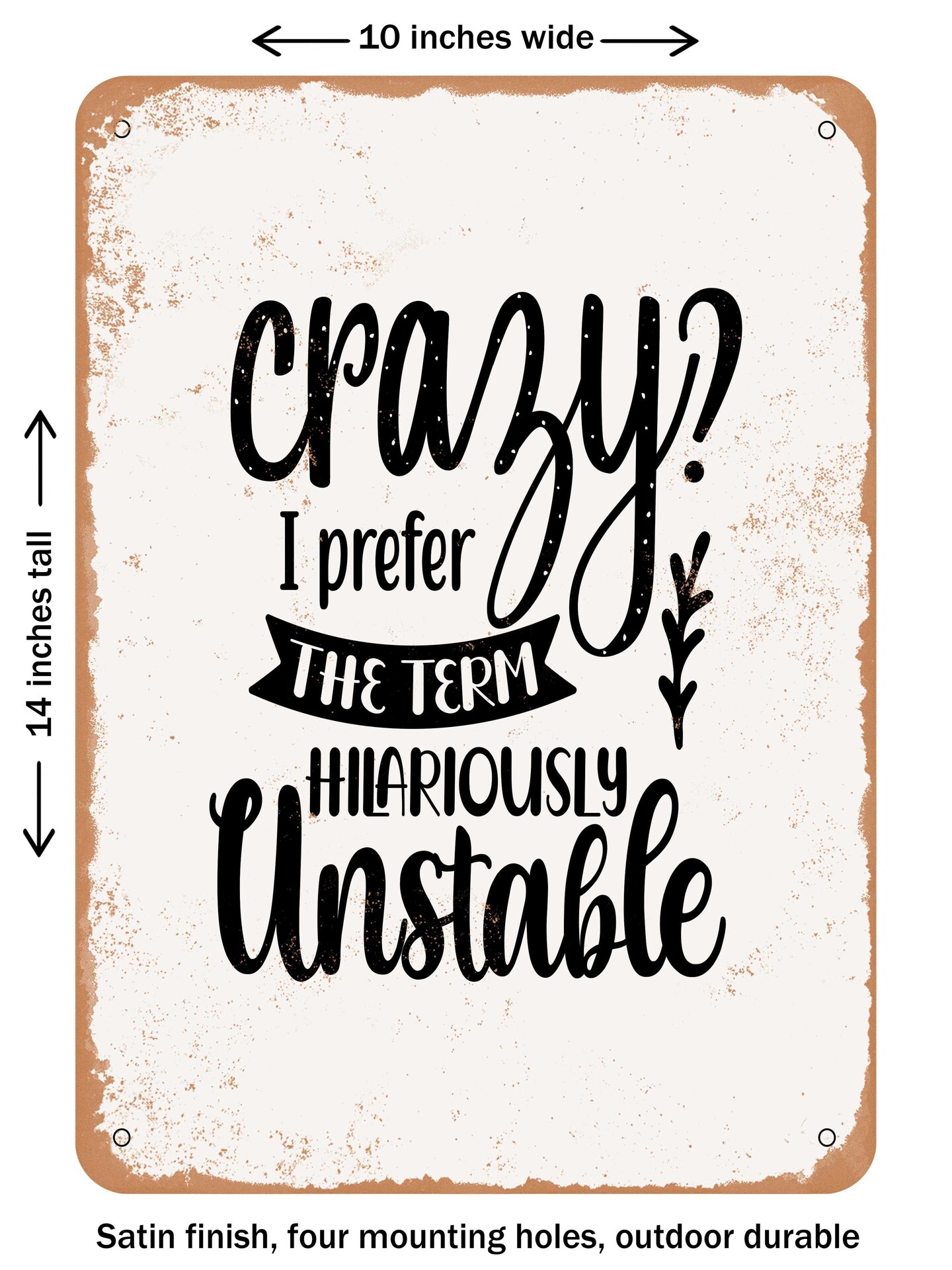 DECORATIVE METAL SIGN - Crazy I Prefer the Term Hilariously Unstable ...
